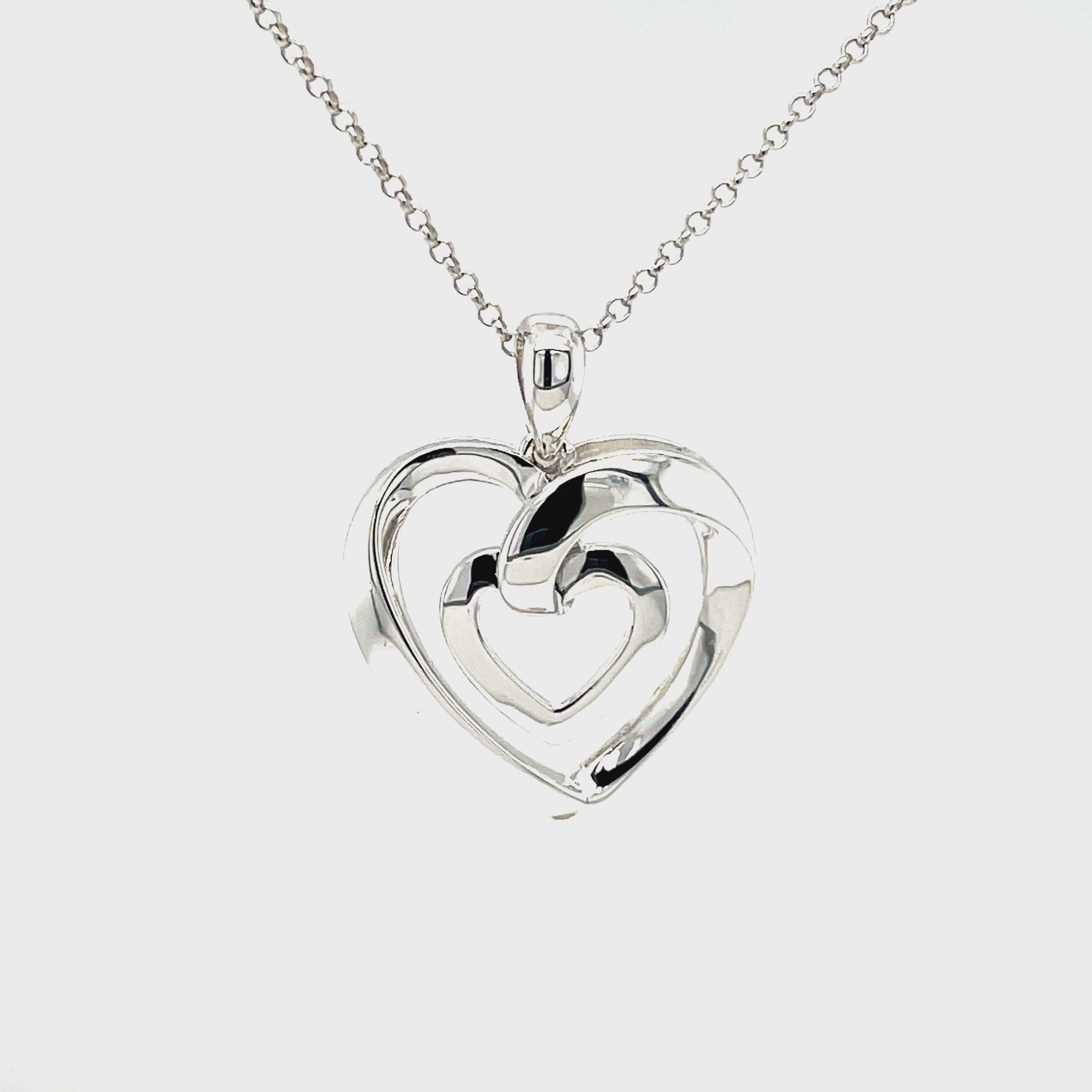 LE Platinum Plated, SS Heart Pendant w/18" Chain. – DeborahJBirdoesDesigns